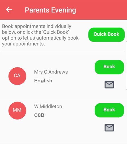 MyChildAtSchool – Parent Evening – Sharples School